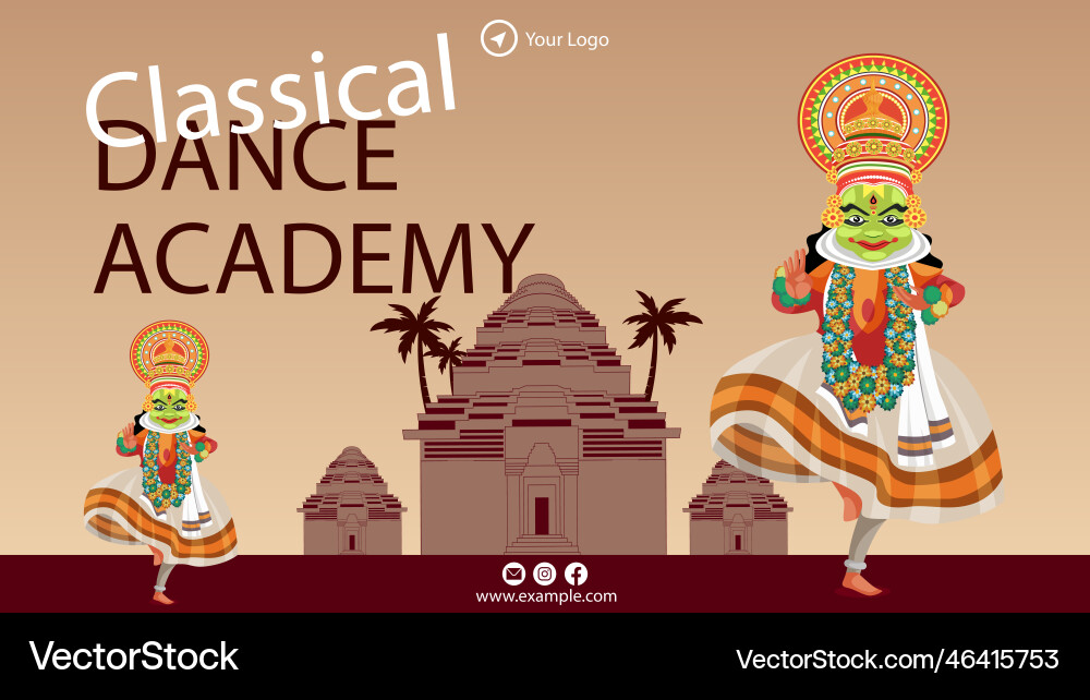 Classical dance academy landscape banner Vector Image