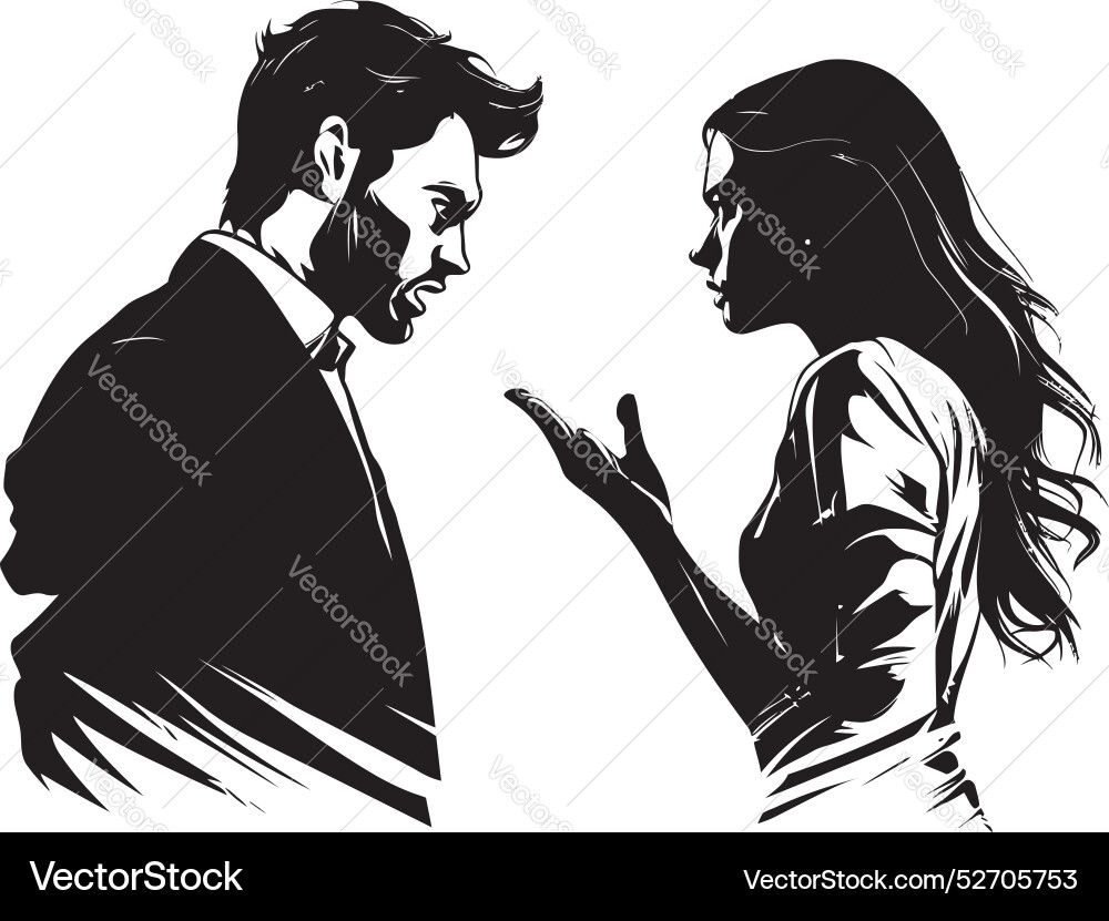 Conflict canvas graphic couples Royalty Free Vector Image