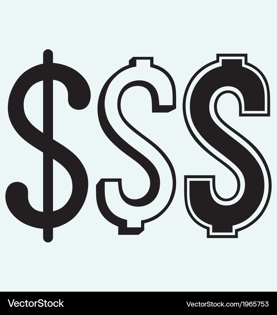 Isolated Dollar Sign Royalty Free Vector Image