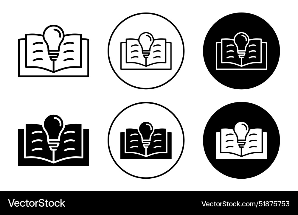 Knowledge base icon outline flat Royalty Free Vector Image
