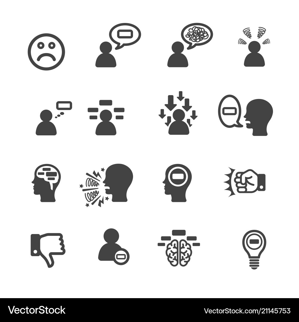 Negative thinking icon Royalty Free Vector Image