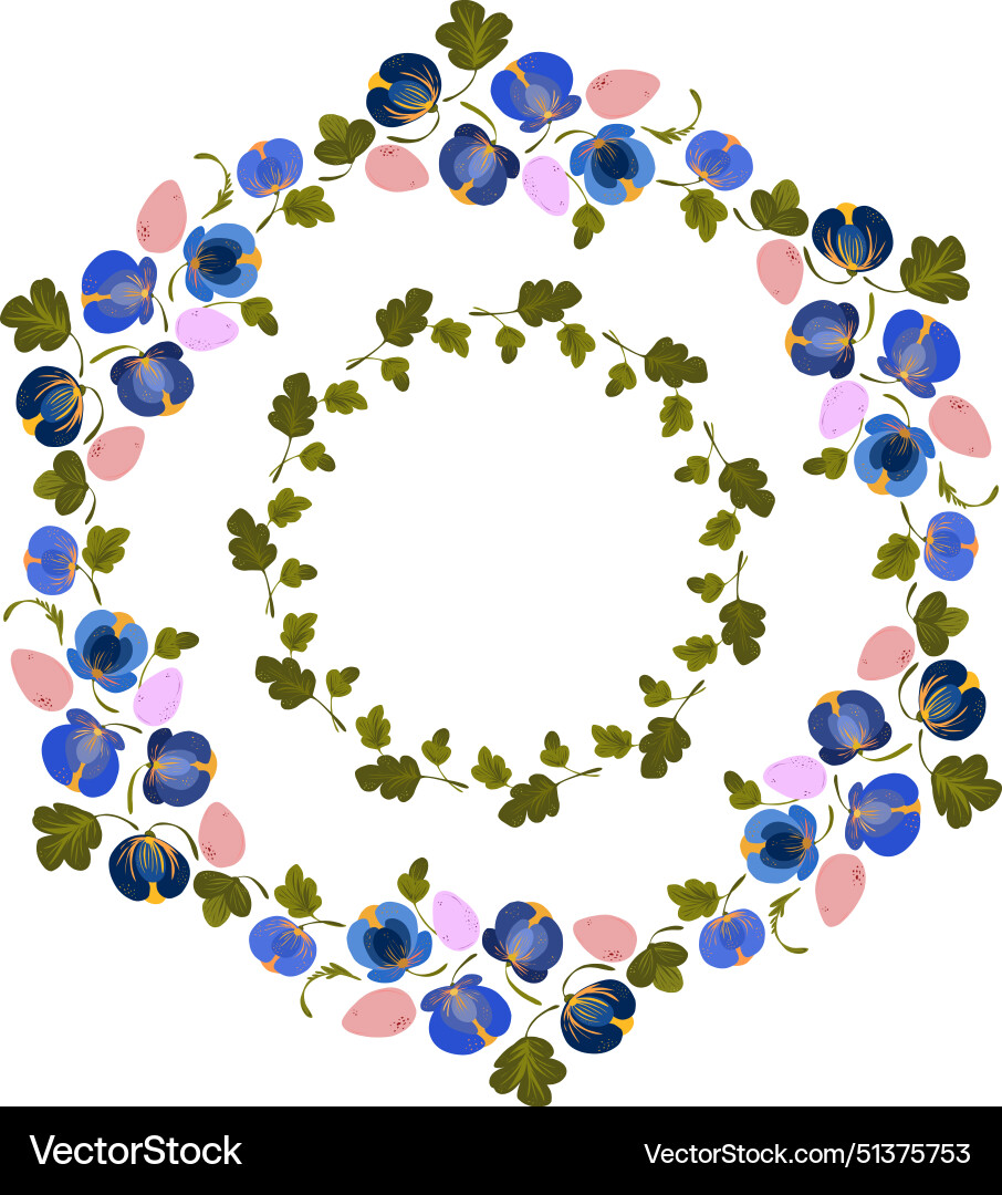 Set of frames stylized folk art flowers Royalty Free Vector