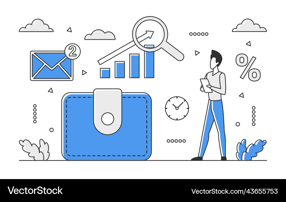 Trend analysis statistics Royalty Free Vector Image