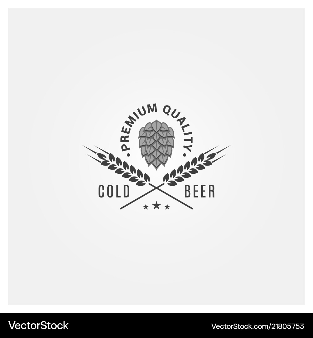 Wheat & Hop Beer Logo Royalty Free Vector Image