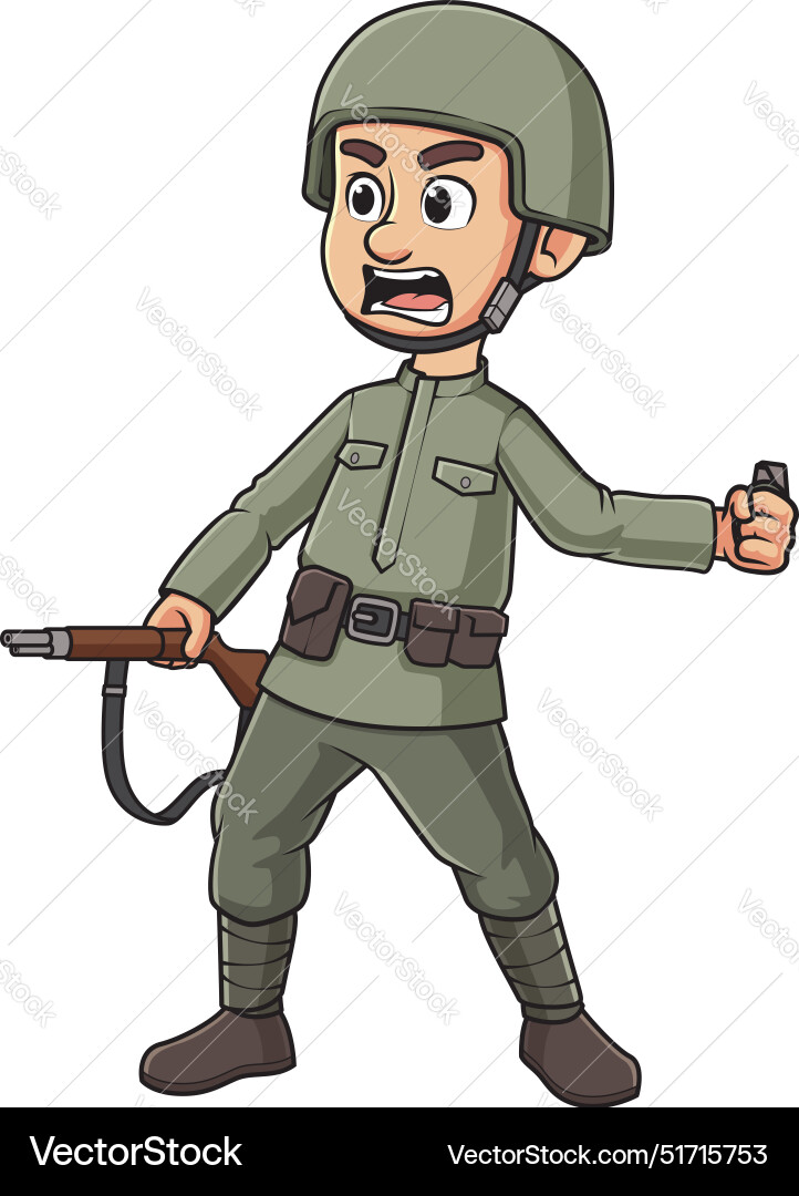 World war 2 soldier cartoon Royalty Free Vector Image