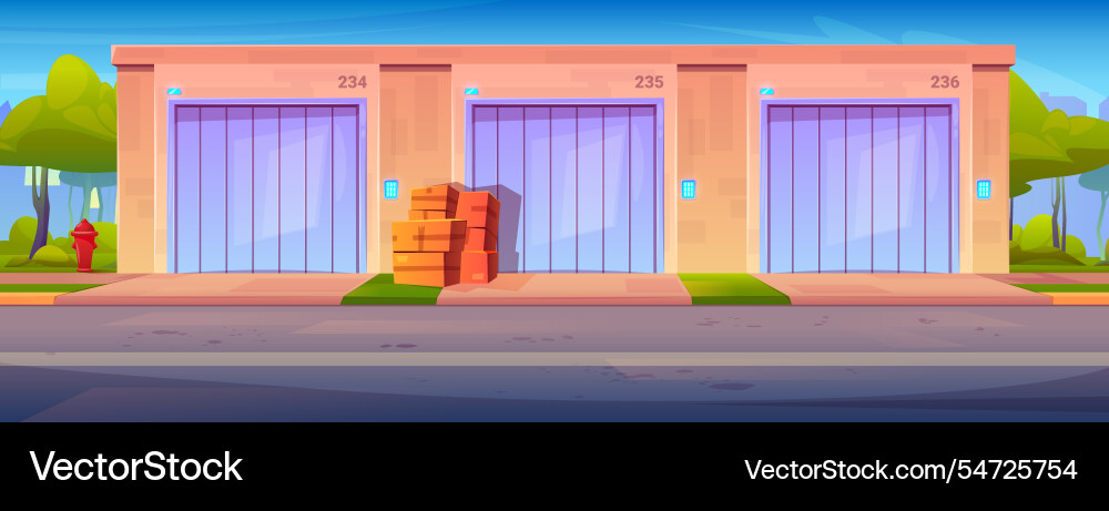 Building exterior of self storage units Royalty Free Vector