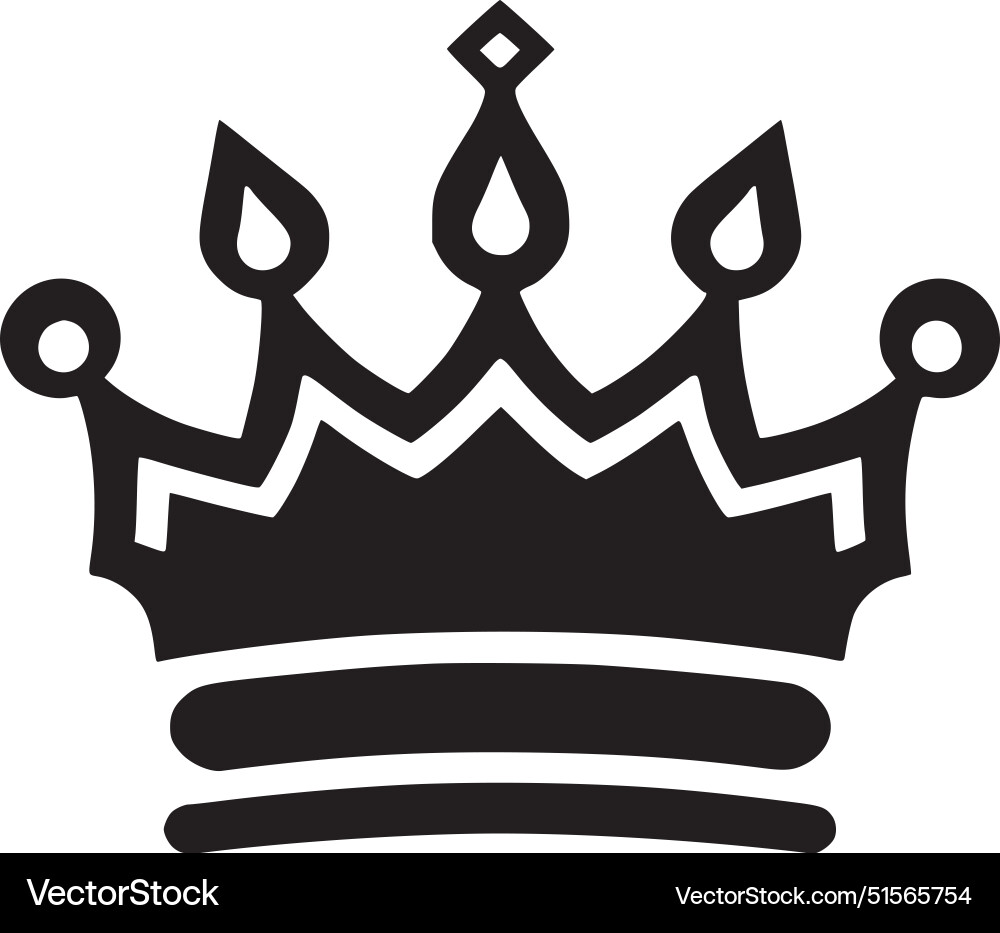 Crown - black and white Royalty Free Vector Image