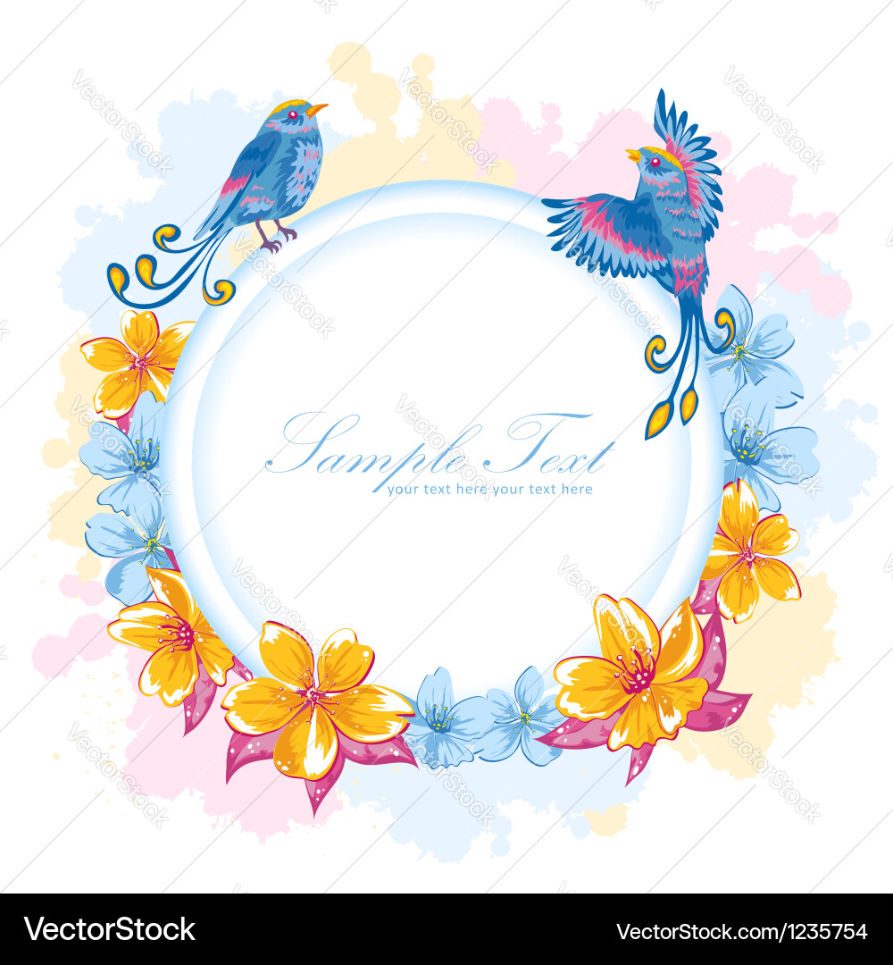 Elegant colorful flower invitation postcard Vector Image