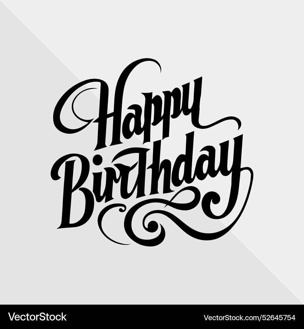 Handwritten happy birthday calligraphy design Vector Image