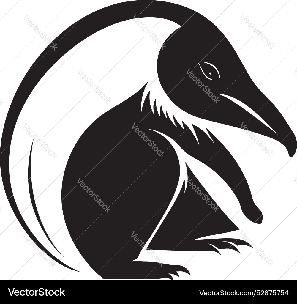 Sculpted excellence black anteater icon Royalty Free Vector