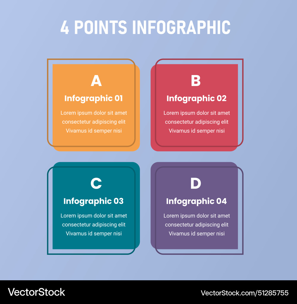 4 point stage or step infographic template Vector Image