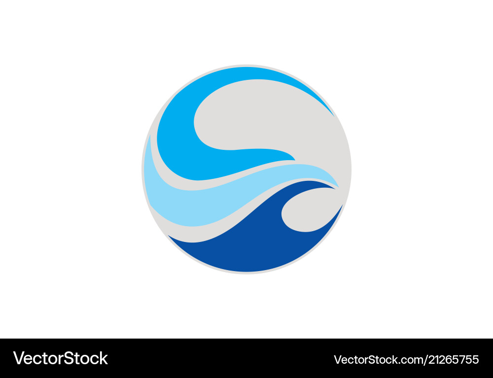 Abstract wave water logo Royalty Free Vector Image