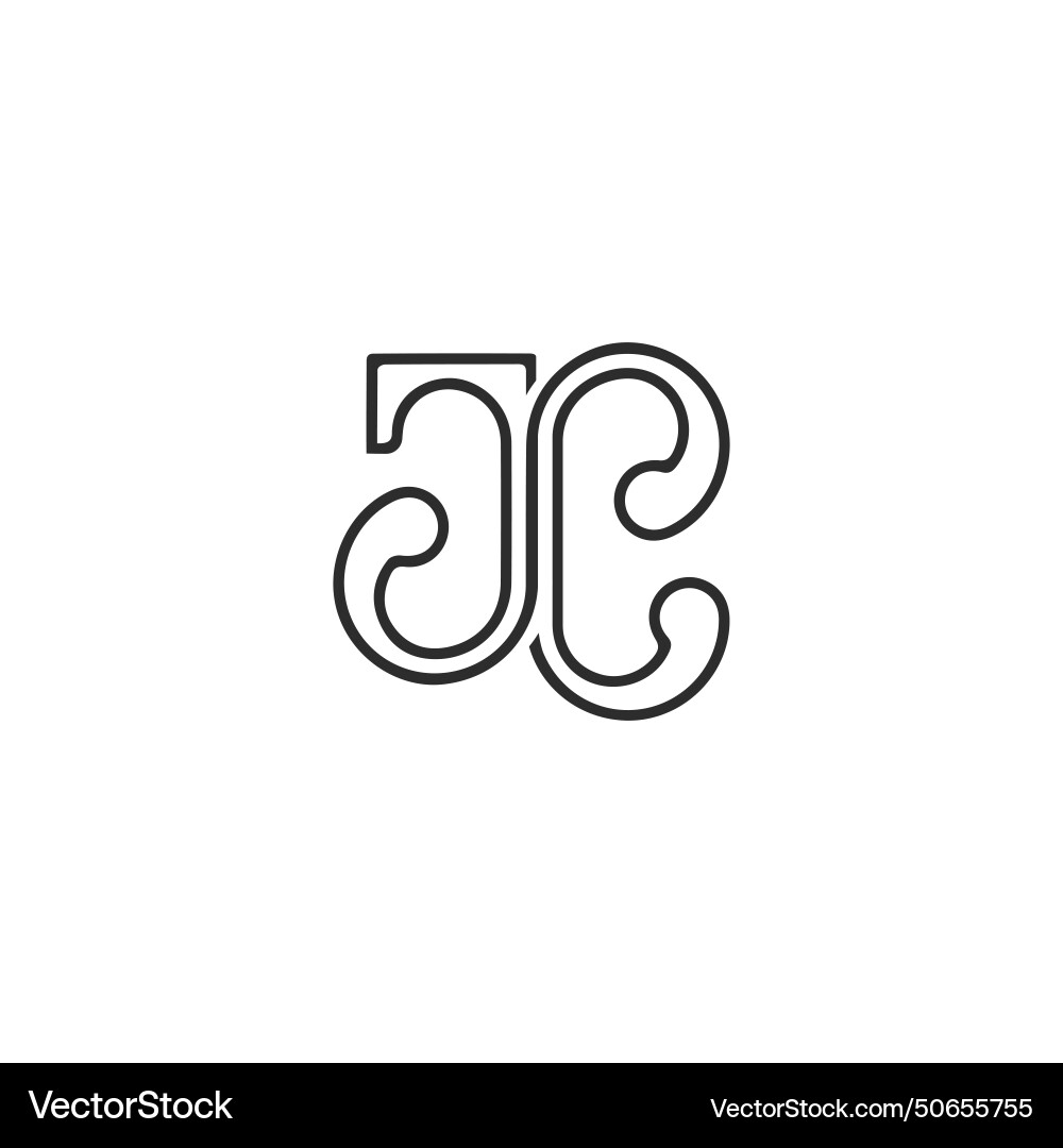 Alphabet initials logo cj jc c and j Royalty Free Vector