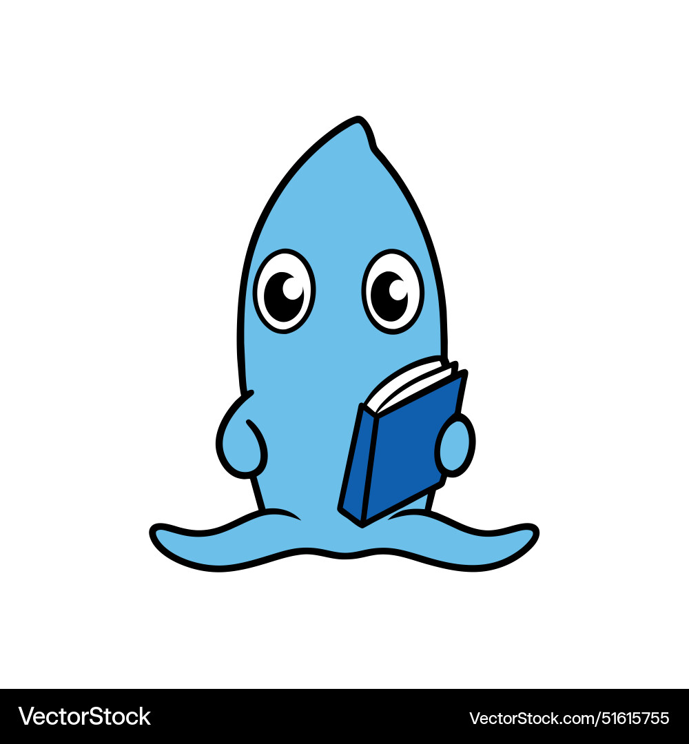 Bigfin squid reading icon Royalty Free Vector Image