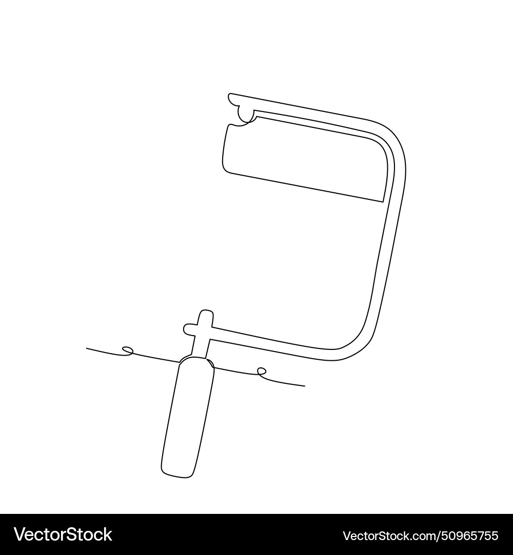 Continuous line drawing of coping saw simple flat Vector Image