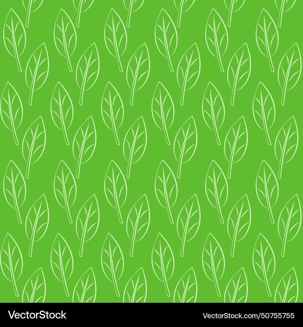 Green background with leaf shapes seamless Vector Image