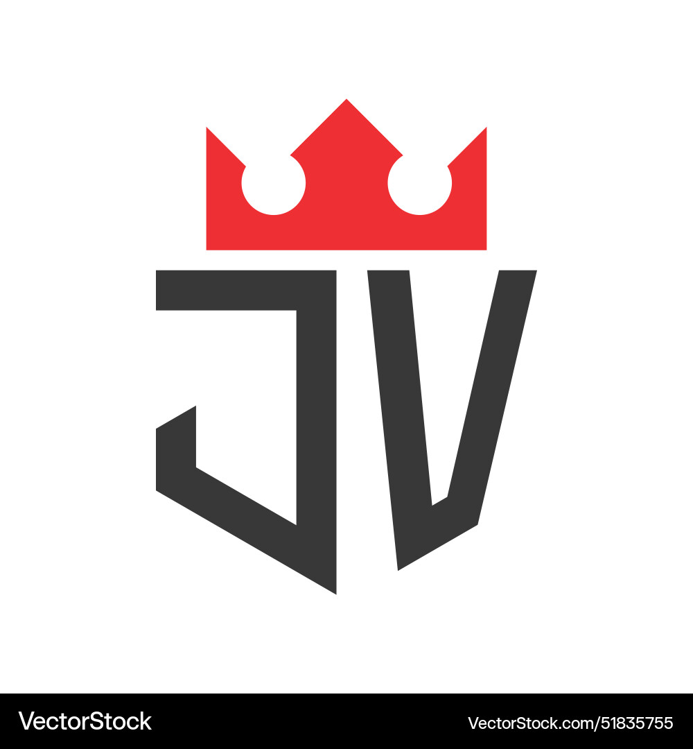 Letter jv crown logo Royalty Free Vector Image