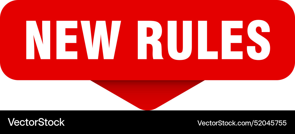 New rules sticker sign on transparent Royalty Free Vector