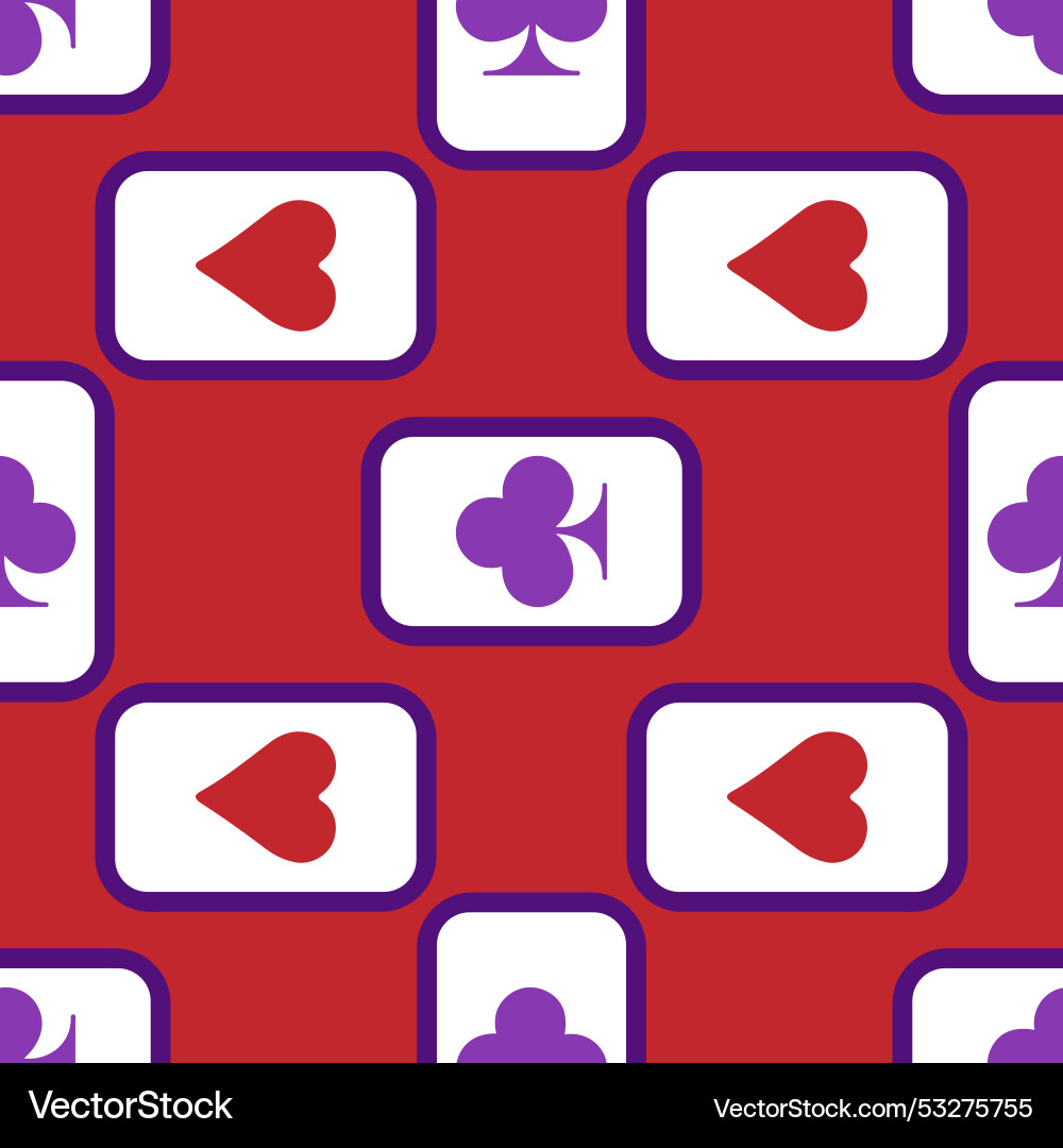 Purple falling playing cards seamless pattern Vector Image