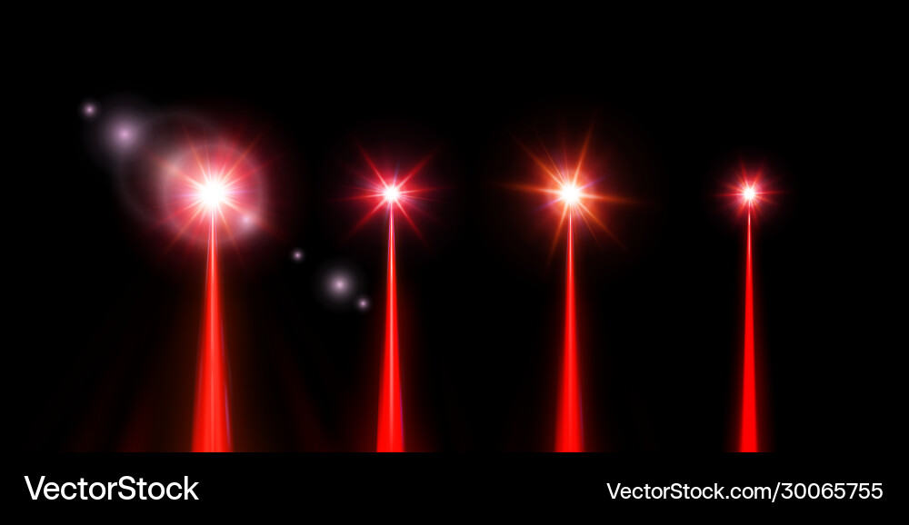 Red laser beam set Royalty Free Vector Image - VectorStock