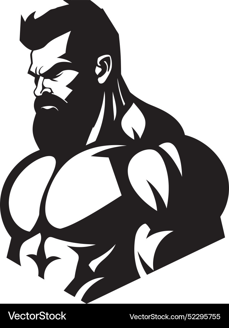 Silhouette strength dynamic bodybuilder Royalty Free Vector