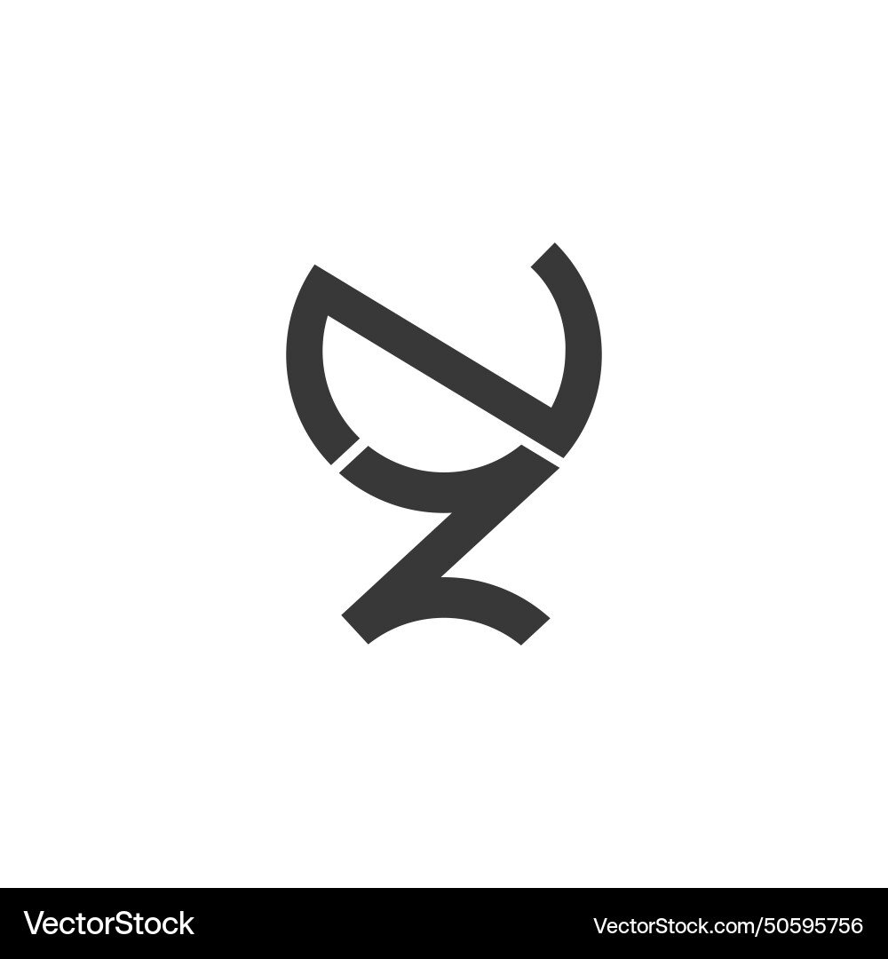 Alphabet initials logo zn nz z and n Royalty Free Vector