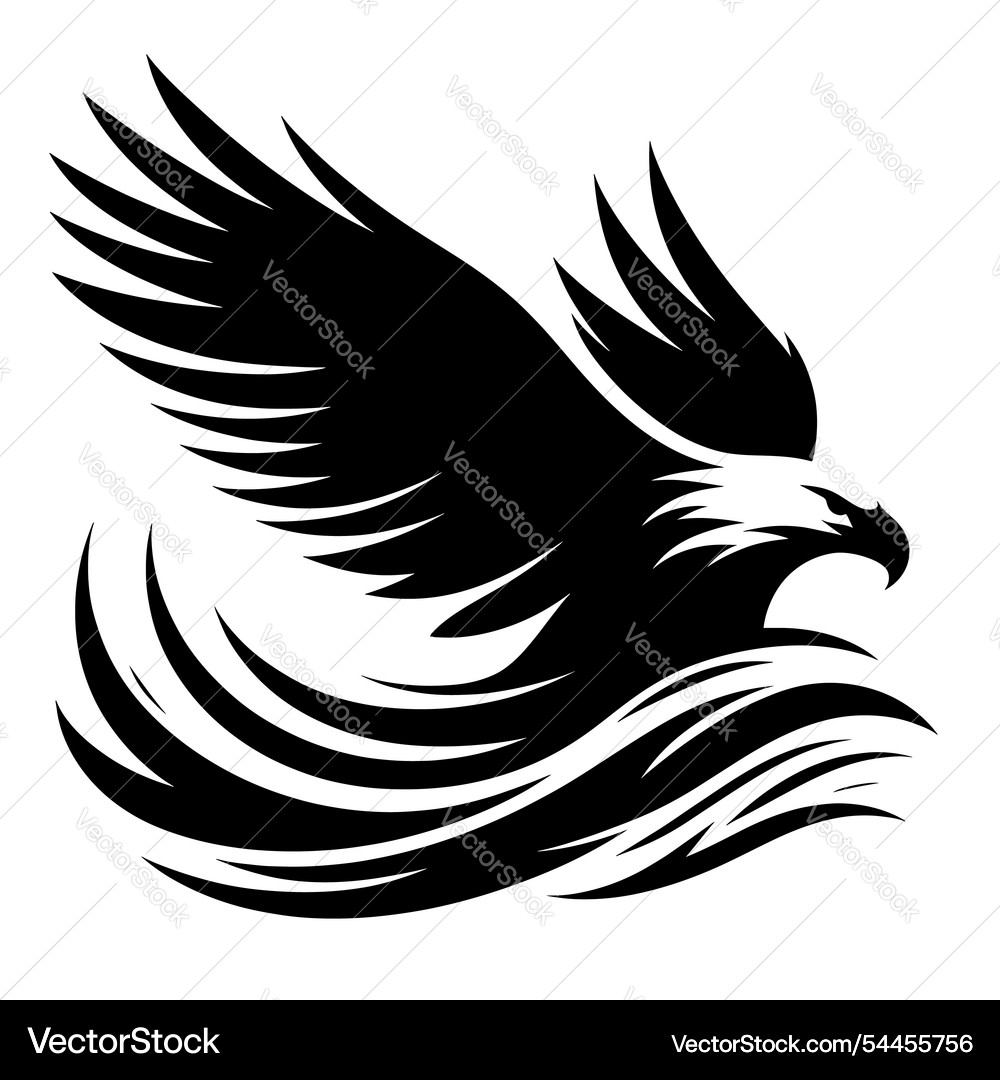 Black eagle stylized design Royalty Free Vector Image