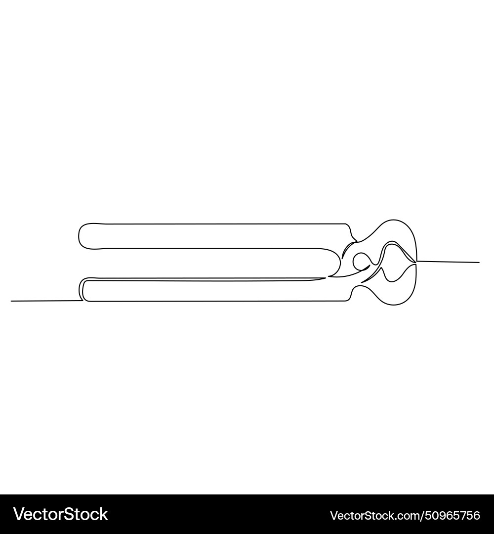Continuous line drawing of a wire cutting nail Vector Image