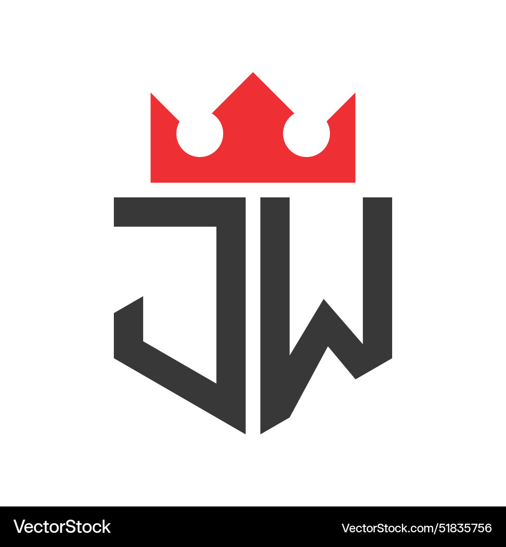 Letter jw crown logo Royalty Free Vector Image