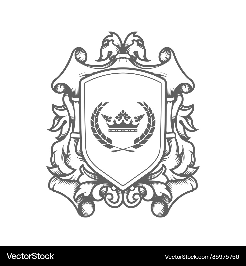 Luxury imperial coat arms template laced Vector Image