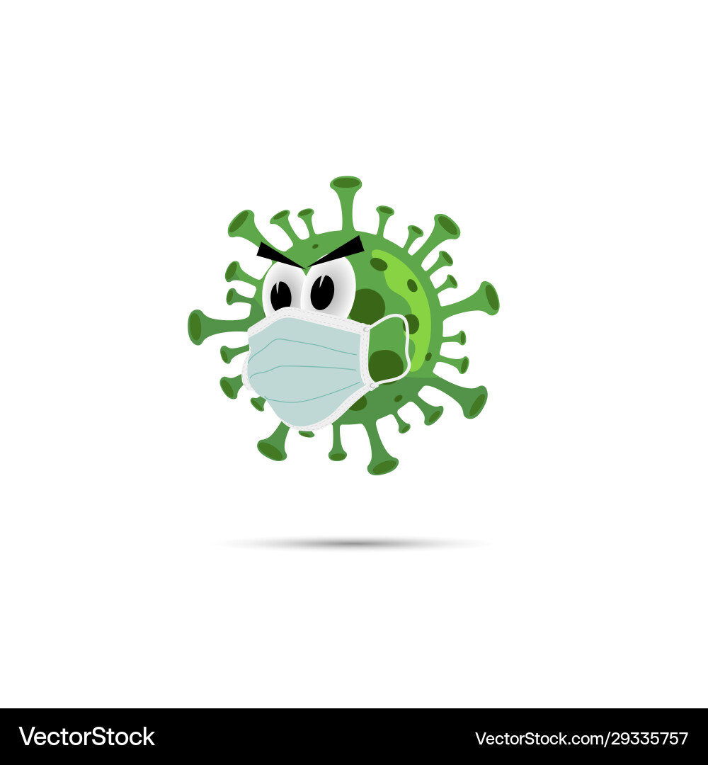 Coronavirus icon with mask Royalty Free Vector Image