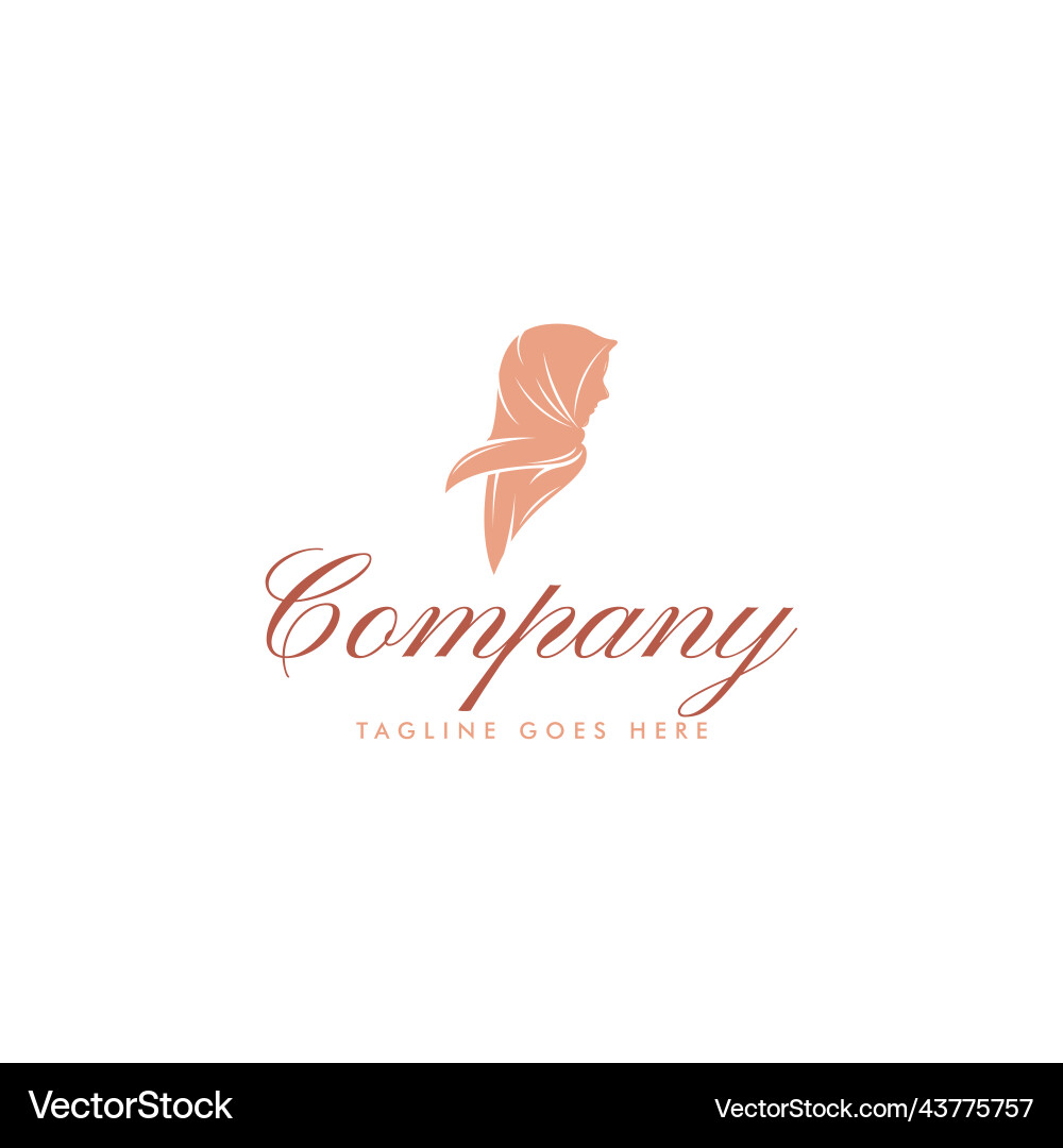 Simple hijab logo icon designs Royalty Free Vector Image