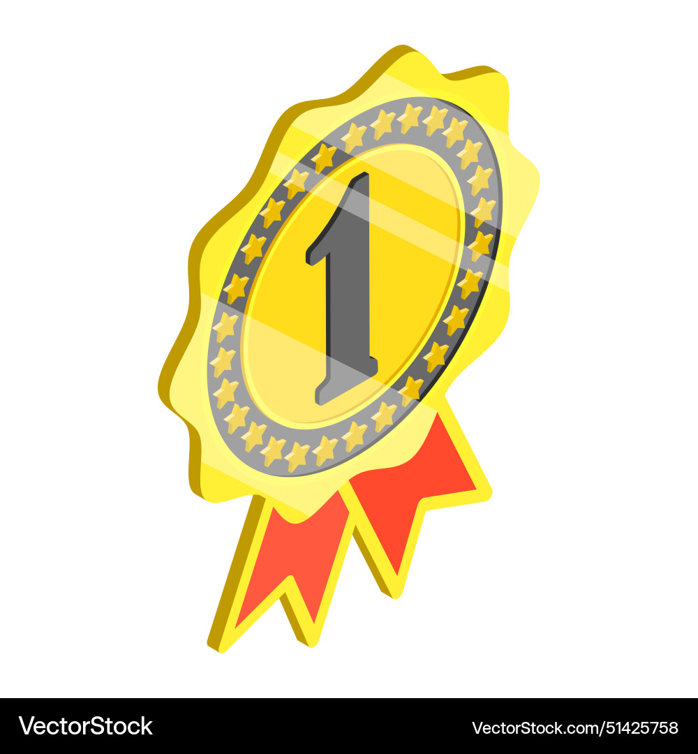 3d isometric flat of winner rosette Royalty Free Vector
