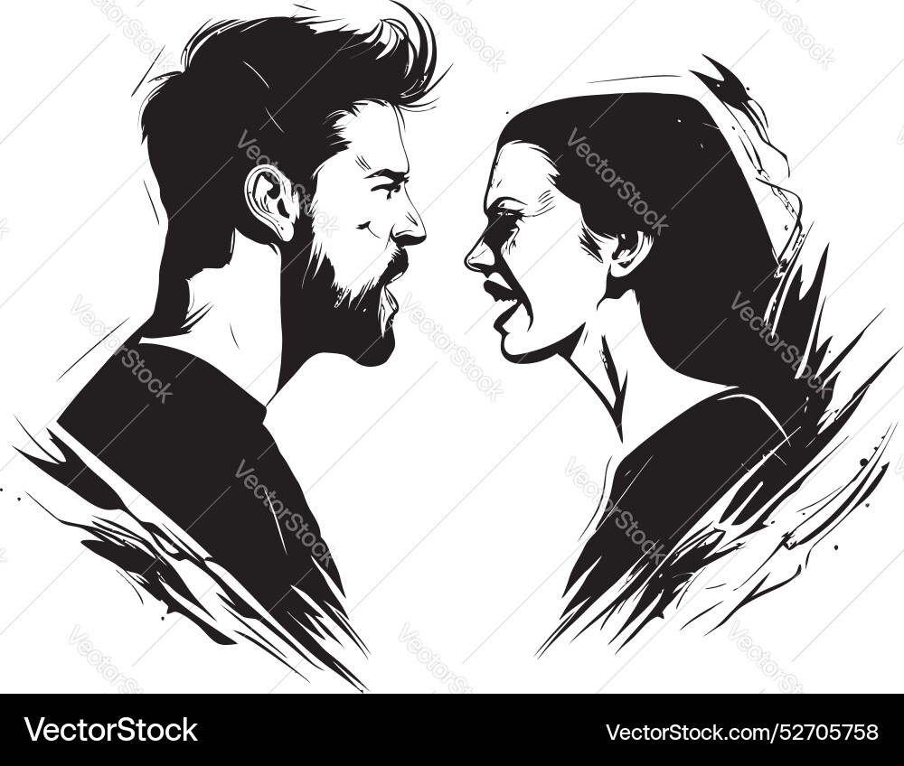 Discord drama iconic logo couples dramatic Vector Image