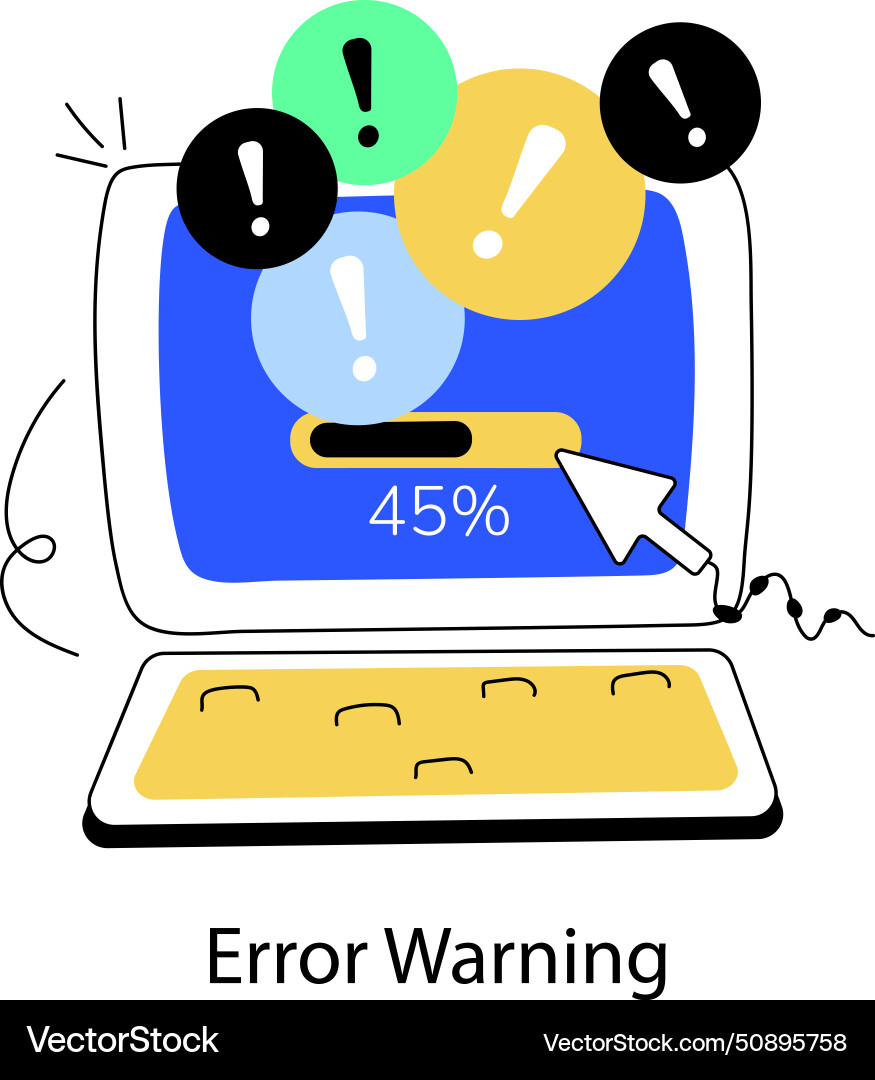 Error warning Royalty Free Vector Image - VectorStock