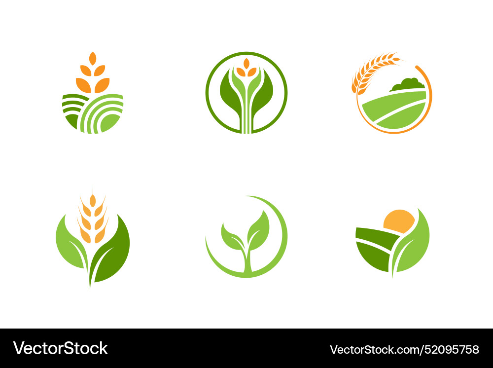 Farming and agriculture logo design Royalty Free Vector