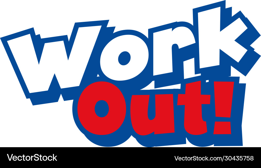 Font design for word work out on white background Vector Image