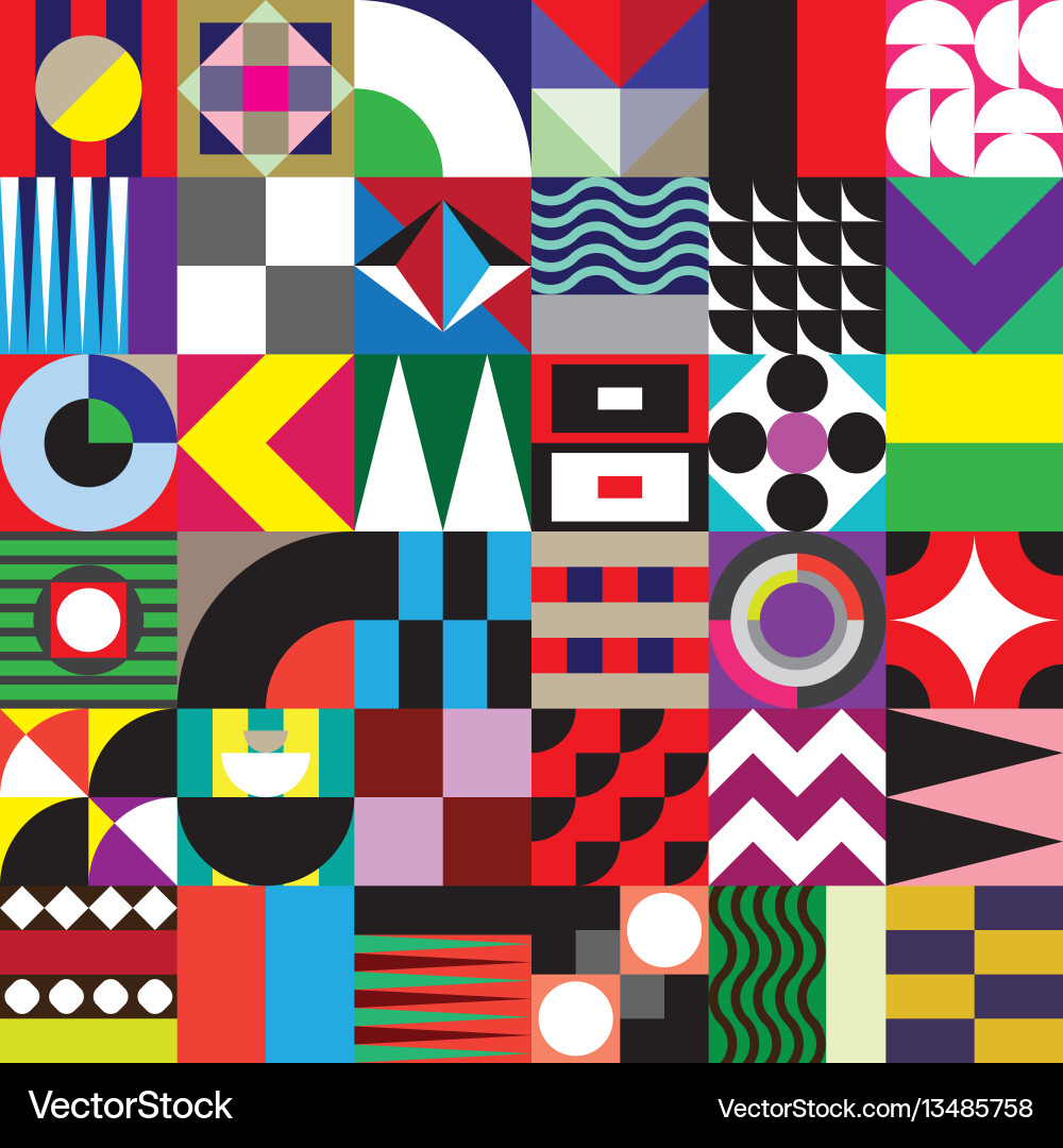 Geometric mosaic seamless pattern Royalty Free Vector Image