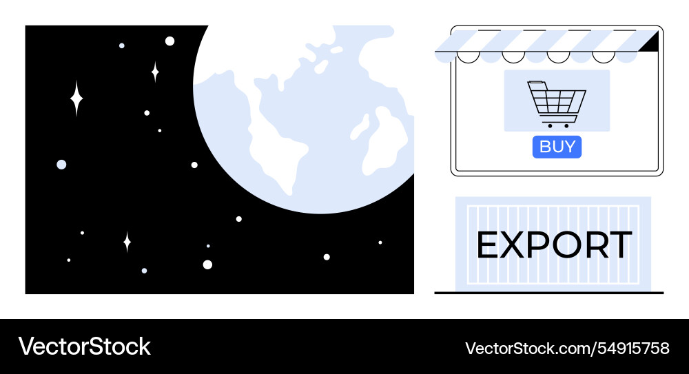 Global e-commerce expansion and international Vector Image