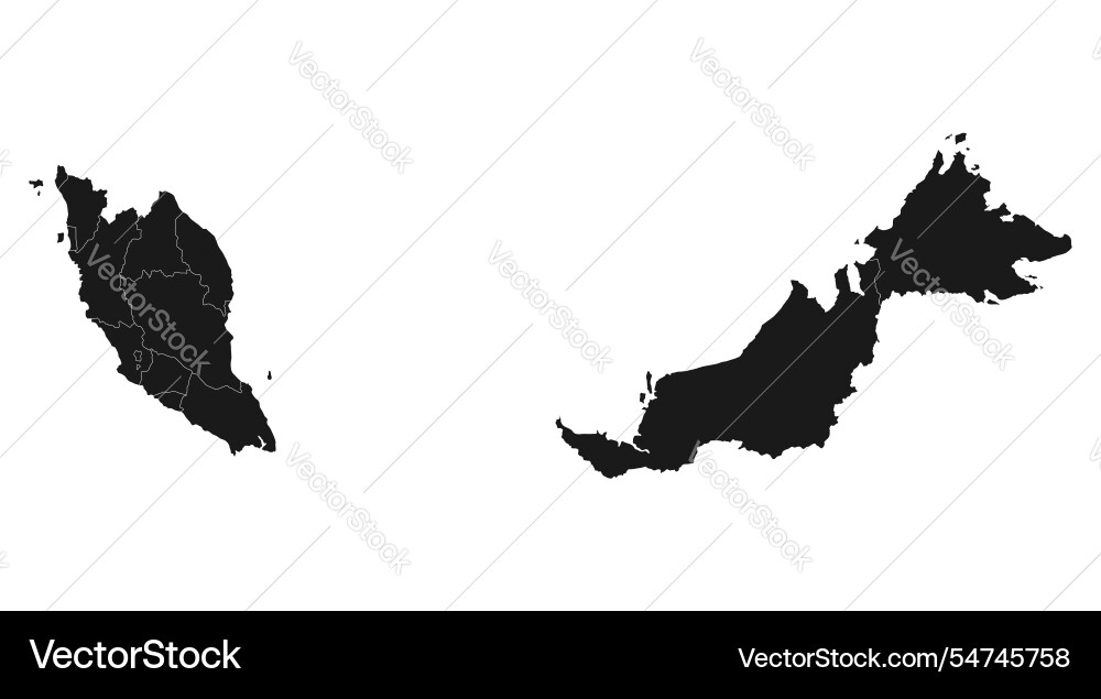 Malaysia map outline fill design Royalty Free Vector Image