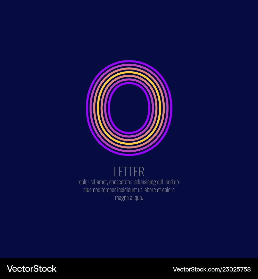 Modern linear logo and sign the letter o Vector Image