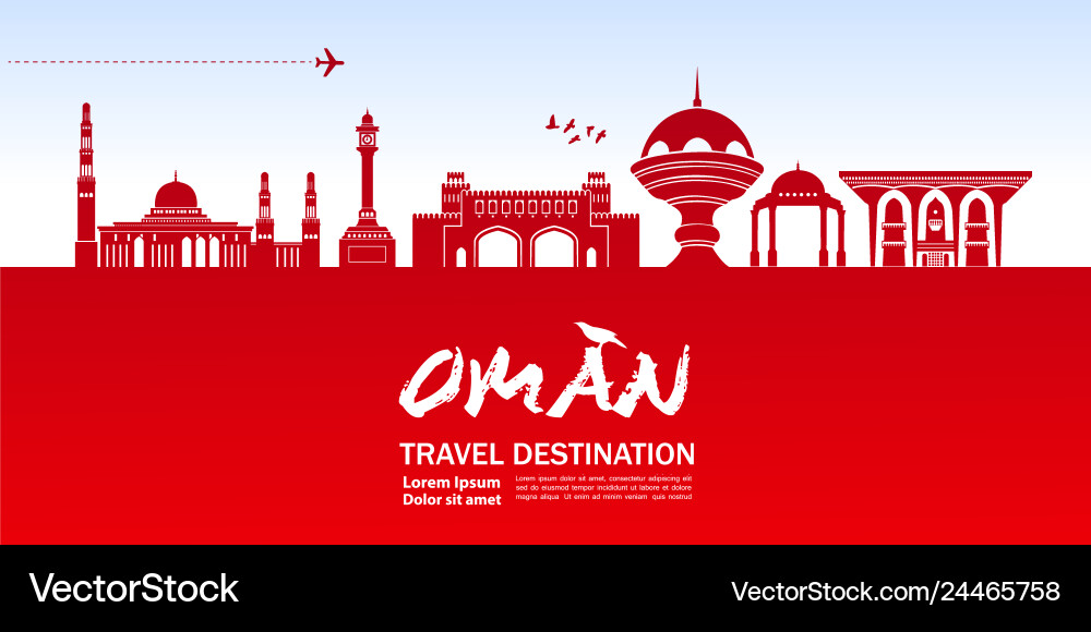 Oman travel destination Royalty Free Vector Image