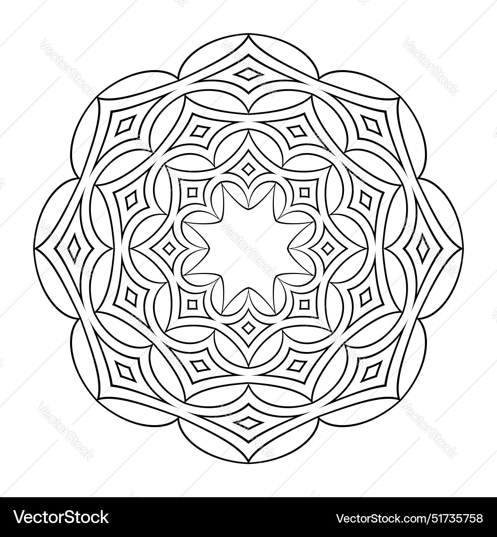 Radial circular pattern mandala Royalty Free Vector Image