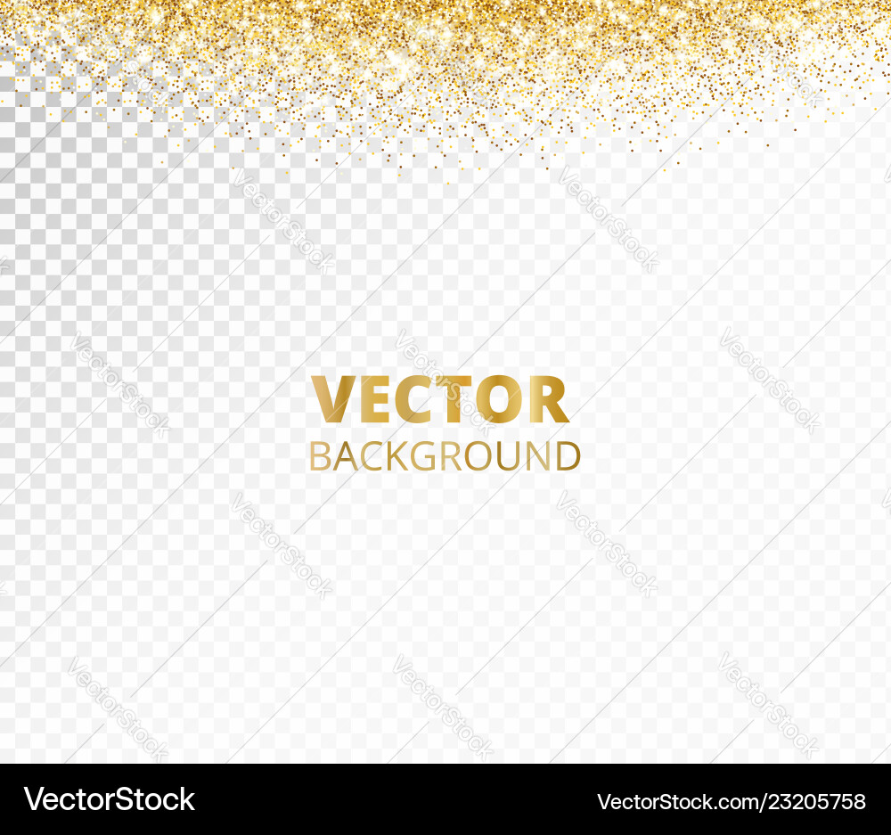 Sparkling glitter border frame falling golden Vector Image