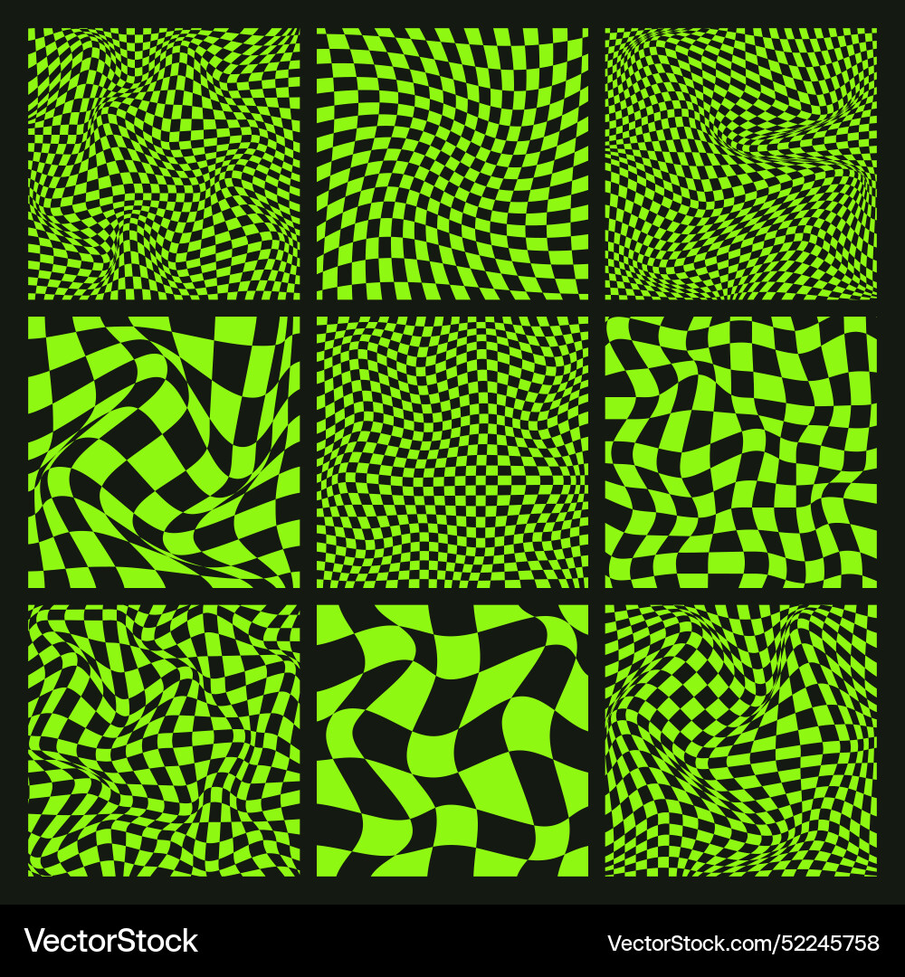 Trendy checkered pattern black and green Vector Image