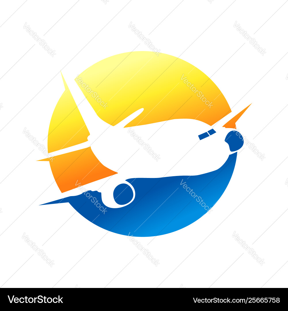 Unique circular flying airplane silhouette dsign Vector Image