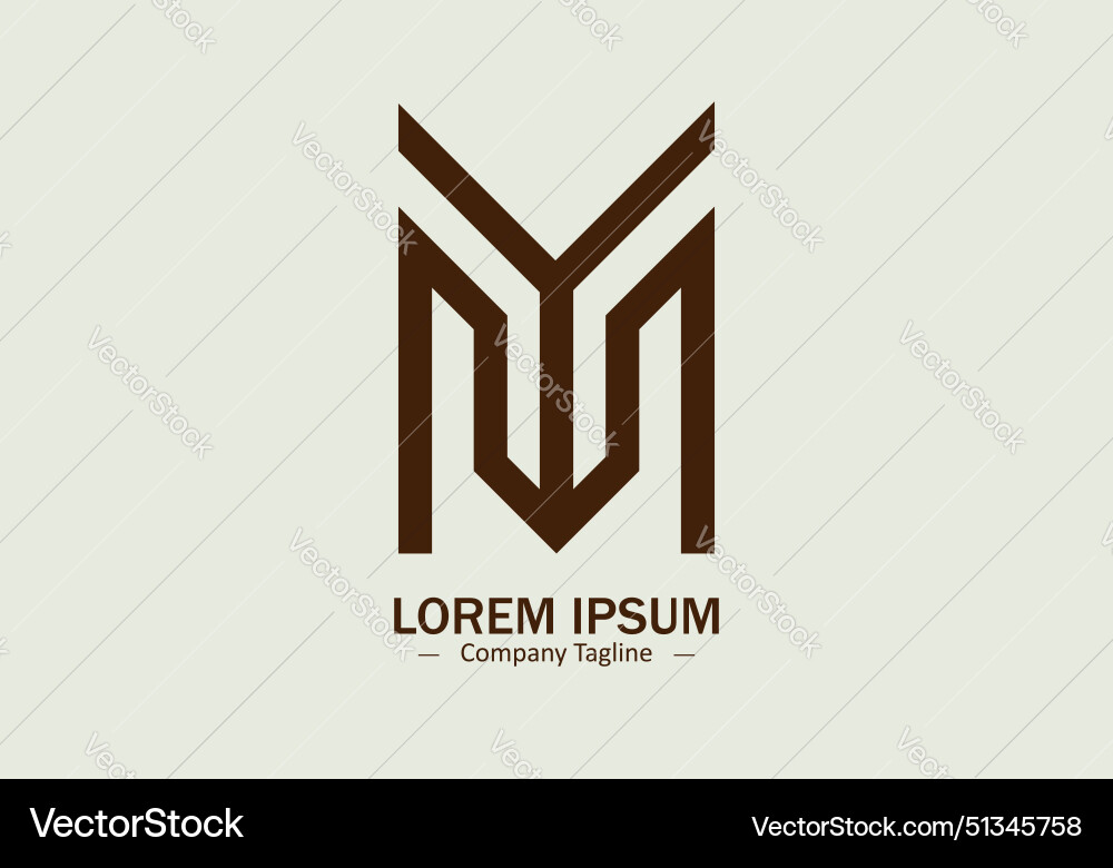Y m logo icon silhouette isolated design Vector Image