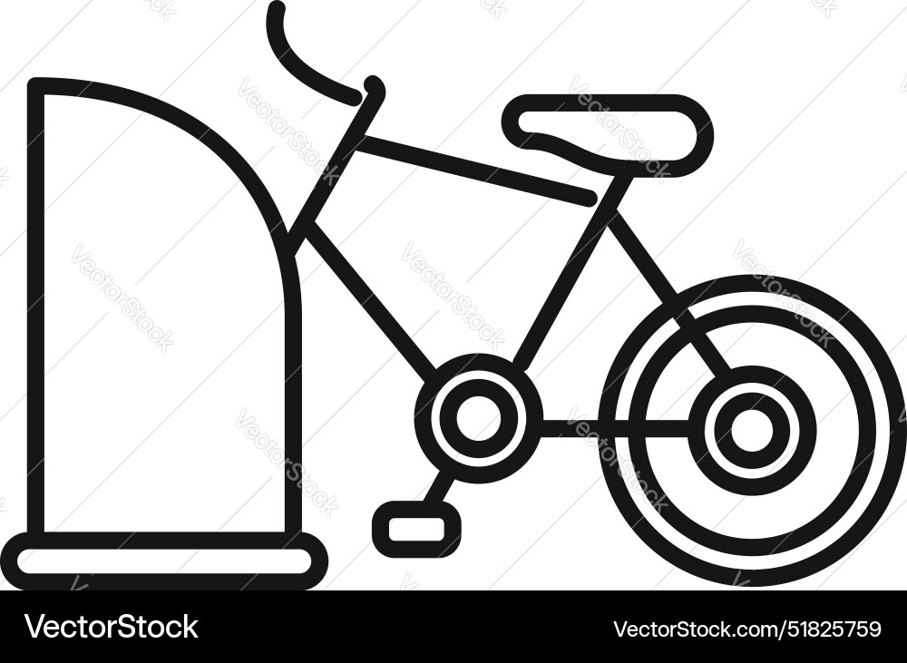 Bicycle secured to parking rack promoting Vector Image