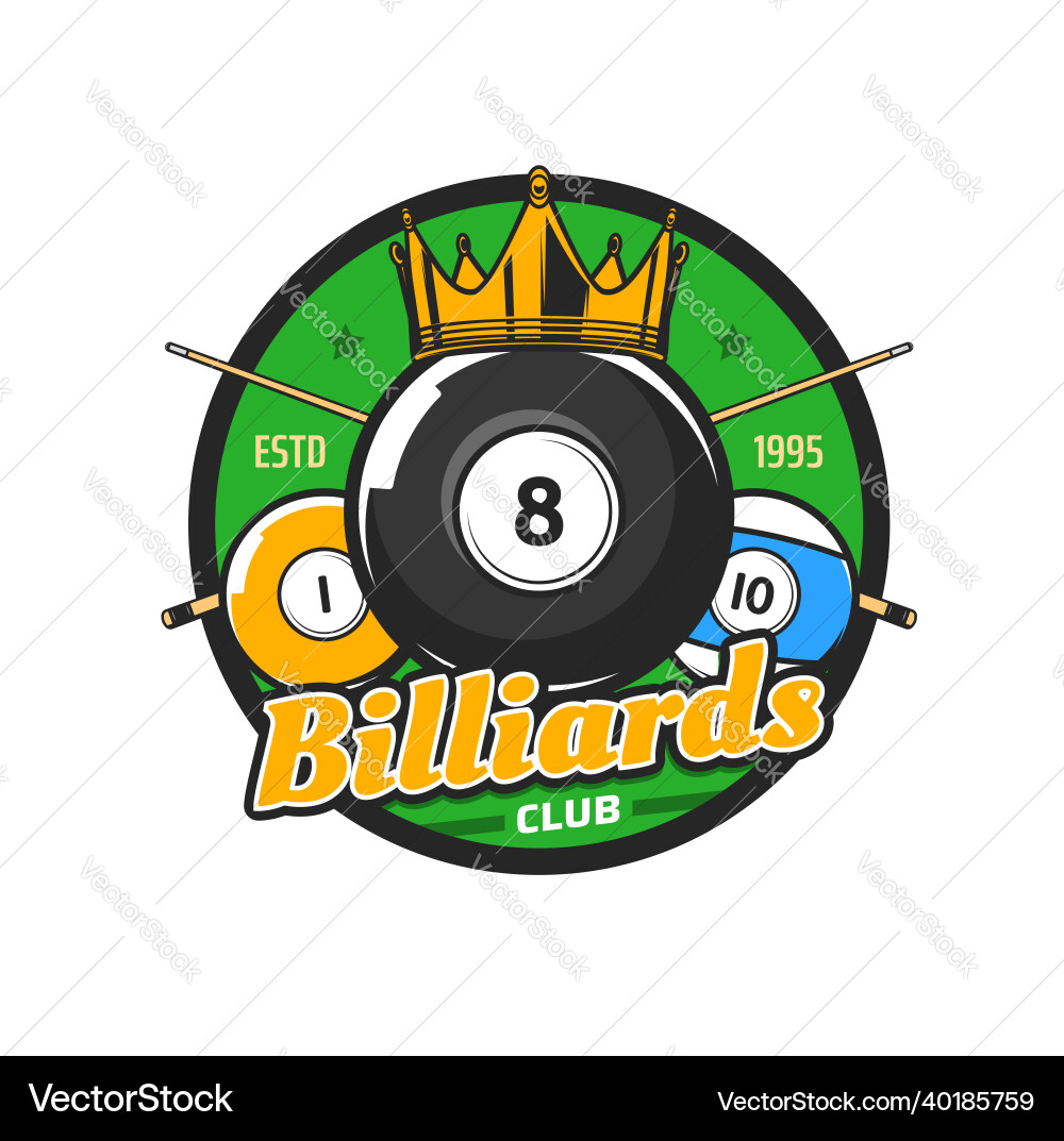 Billiard Club Retro Badge Royalty Free Vector Image