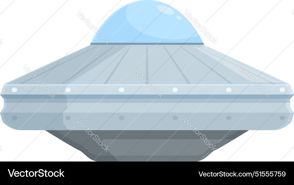 Classic ufo spaceship hovering with open glass Vector Image